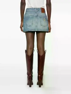 Valentino Garavani Vlogo Denim Mini Skirt