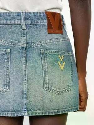 Valentino Garavani Vlogo Denim Mini Skirt