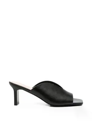 SERGIO MORETTI FIRENZE V-neck Square-toe Sandals - Black
