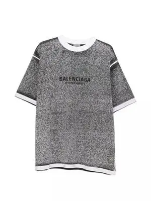 Balenciaga Logo-print Heathered T-shirt