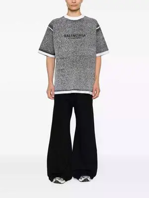 Balenciaga Logo-print Heathered T-shirt