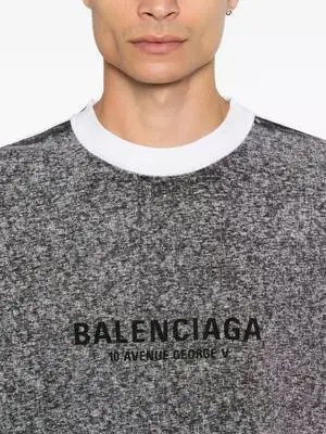 Balenciaga Logo-print Heathered T-shirt