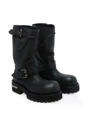 Balenciaga Venom Buckle-strap Leather Boots