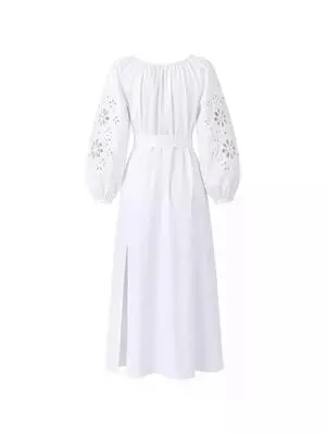 MEIMEIJ Broderie Anglaise Belted Maxi Dress