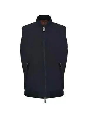 Pal Zileri Ribbed-trim Zip-up Waistcoat - Blue