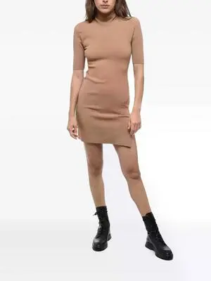 Dsquared2 High-neck Short-sleeve Day Dress - Neutrals