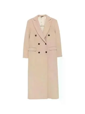 ERALDO Double-breasted Peaked-lapel Coat - Neutrals