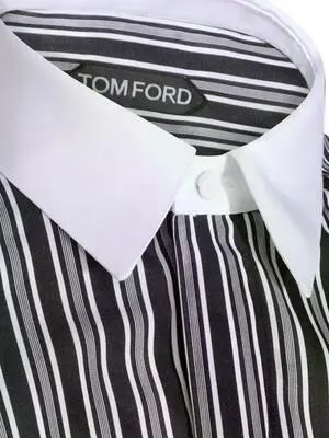 TOM FORD Vertical-stripe Long-sleeve Shirt - Black