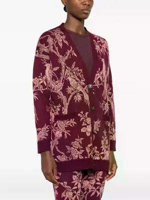 Etro Floral Jacquard V-neck Cardigan