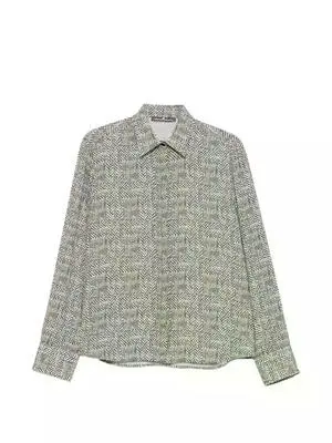 Ermanno Scervino Geometric Print Long Sleeve Shirt - White