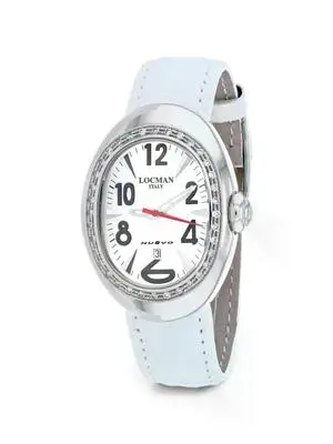 Locman Nuovo Diamond 30mm Watch With Mother-of-pearl Dial And Diamond-embellished Bezel - White