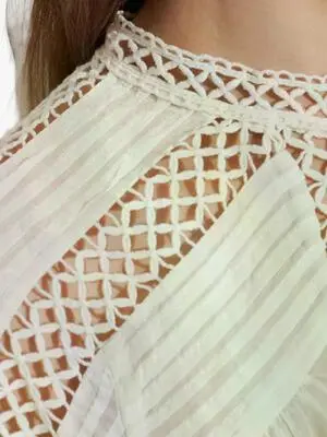 MARANT ETOILE Crochet-knit Pintuck Top