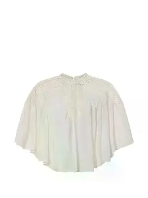 MARANT ETOILE Crochet-knit Pintuck Top - White
