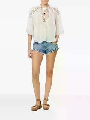 MARANT ETOILE Crochet-knit Pintuck Top