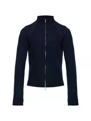 MARANT Ribbed-knit Zip-up Cardigan - Blue