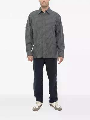 ADER ERROR Checked Long-sleeve Cotton Shirt - Grey