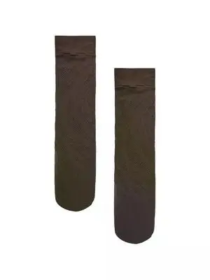 Wolford Rosebloom Net Knee-high Socks - Brown