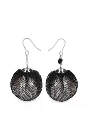 Undercover Tone Tulle Detail Earrings - Silver