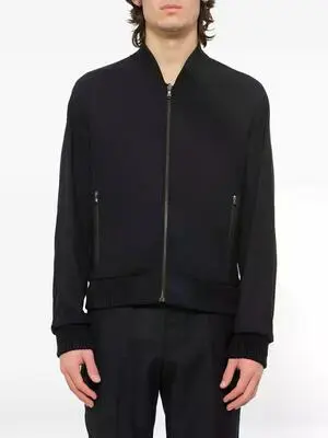 WOOYOUNGMI Zip-up Ribbed-trim Jacket - Black