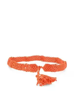 Dsquared2 Crochet Tassel-detail Cotton Belt - Orange