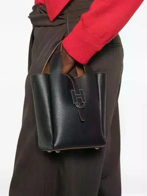 Hogan Mini Logo-plaque Tote Bag - Black