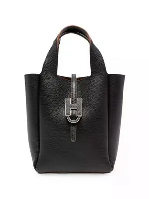 Hogan Mini Logo-plaque Tote Bag - Black