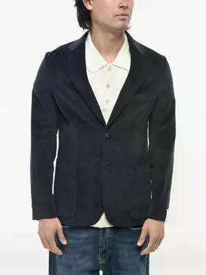 PAOLO PECORA Single-breasted Cotton Blazer - Blue