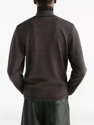 LEMAIRE Long-sleeve Polo In Fine Mouliné Merino Wool