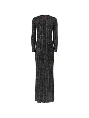 Missoni Sequin-embellished Striped Maxi Dress - Black