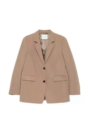 Closed Single-breasted Notched-lapel Blazer - Neutrals