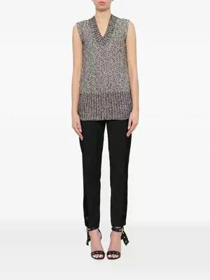 LANVIN Marl-knit V-neck Top