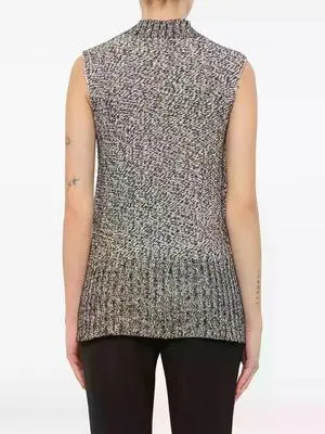 LANVIN Marl-knit V-neck Top