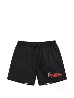MELT Graphic-print Drawstring Swim Shorts - Black