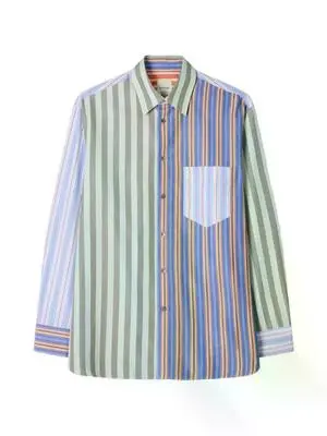 Paul Smith Mix-up Stripe Cotton Shirt - Green