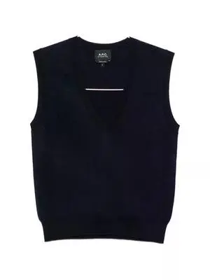 A.p.c. V-neck Knitted Vest - Blue