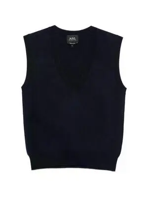 A.p.c. V-neck Knitted Vest - Blue