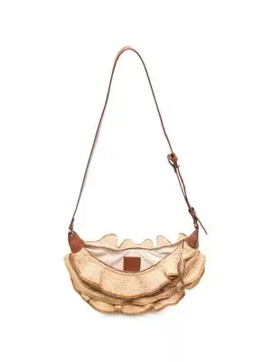 Zimmermann Ruffled Raffia Shoulder Bag - Neutrals