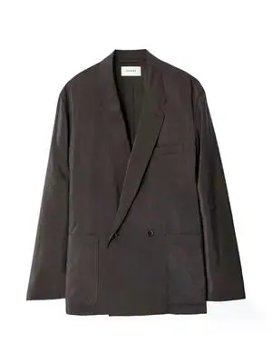 LEMAIRE Light Double-breasted Jacket In Dry Silk - Brown