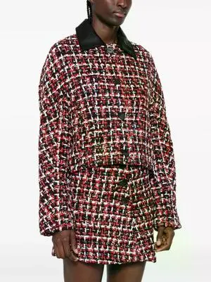 IRO PARIS Nuffy Tweed Jacket With Leather Collar