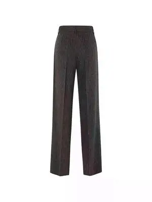 Erika Cavallini Charcoal Pinstripe Wide-leg Trousers