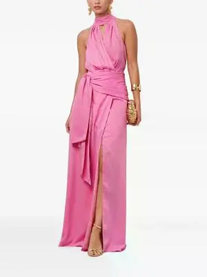 SAVEL Sleeveless Halterneck Maxi Dress - Pink