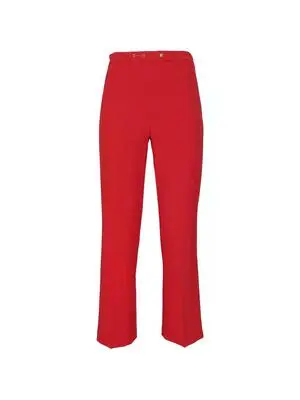 Elisabetta Franchi Gold-tone Hardware Straight-leg Trousers - Red