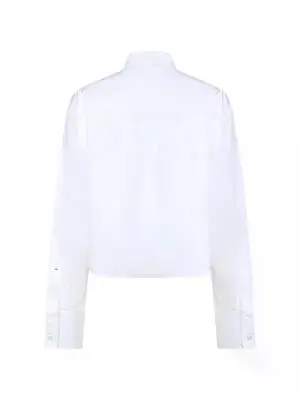 Sportmax Bib-detail Long-sleeve Shirt - White
