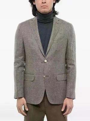 Corneliani Single-breasted Flap-pocket Blazer - Brown