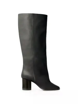 LEMAIRE Crease Sleeve Boots In Soft Glossy Leather - Black