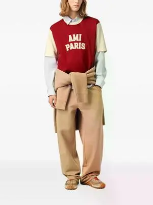 AMI Paris Embroidered Cotton T-shirt