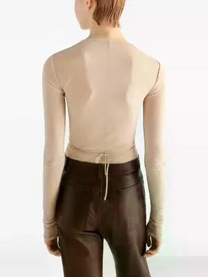 LEMAIRE Mesh Jersey Wrap Top - Neutrals