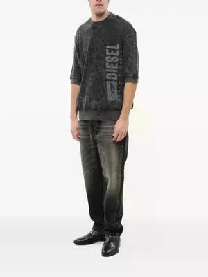 DIESEL® Logo-print Waffle Knit Sweatshirt