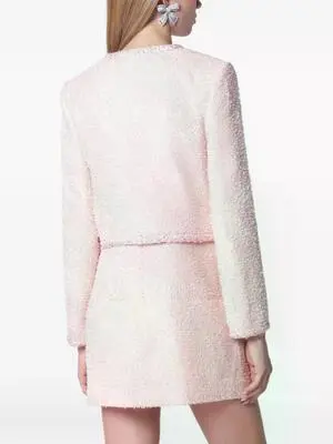 SELF-PORTRAIT Sequin-embellished Bouclé Jacket - Pink