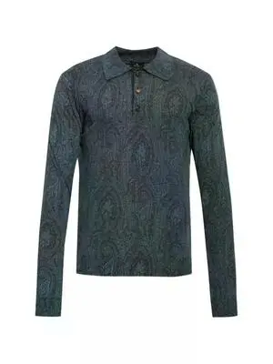 Etro Paisley-print Polo Shirt - Blue